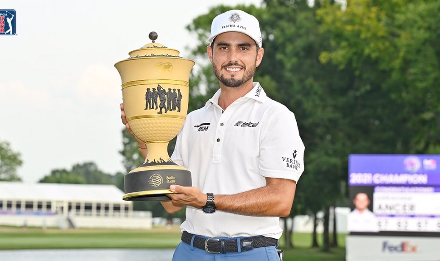 Abraham Ancer festejó su primer título en el PGA Tour - Nación Golf